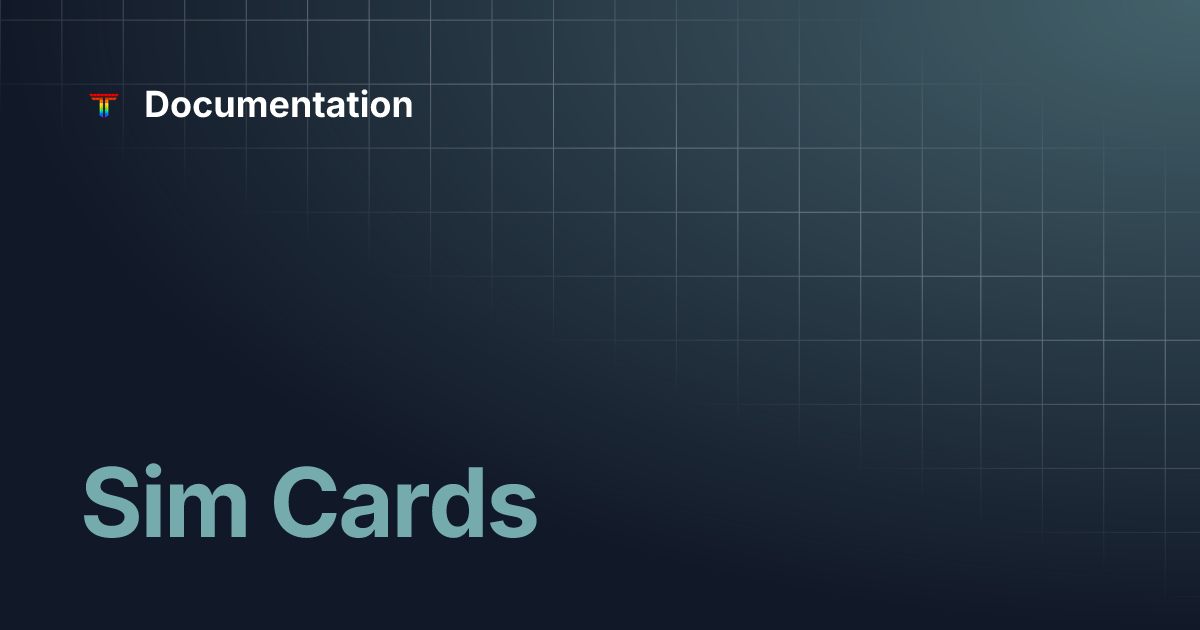 Sim Cards | Documentation
