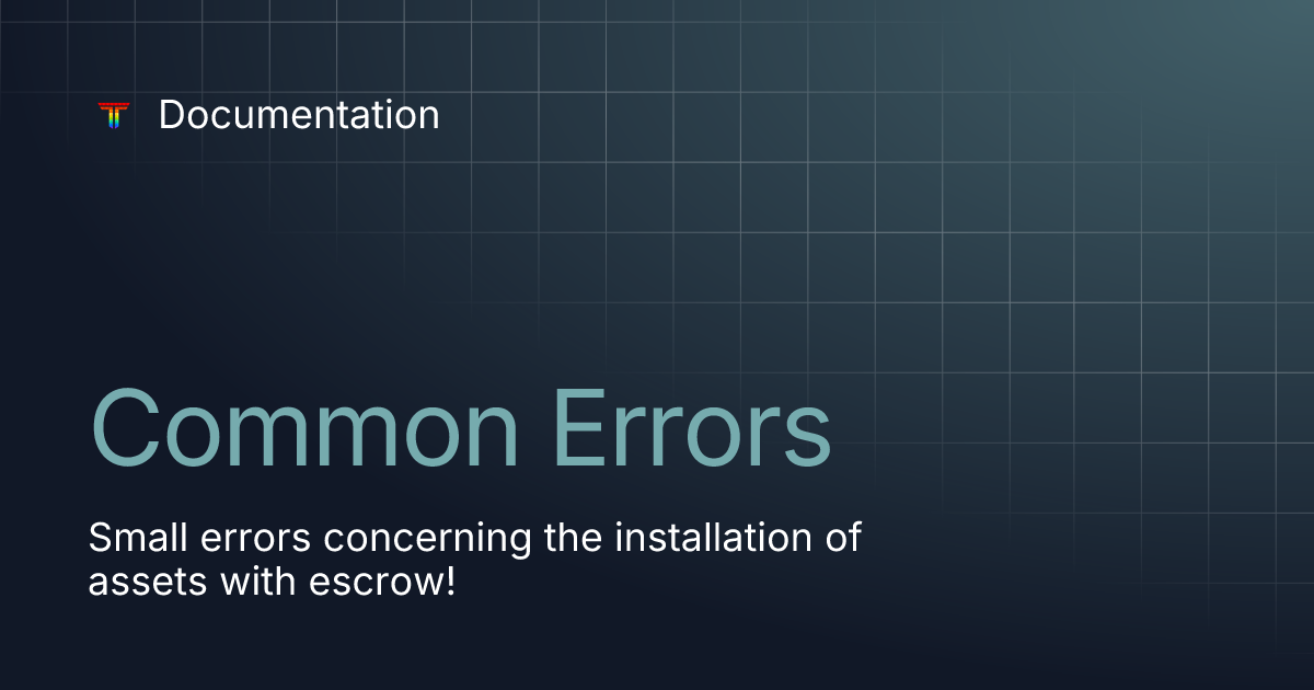 Common Errors | Documentation