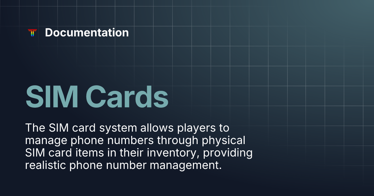 SIM Cards | Documentation